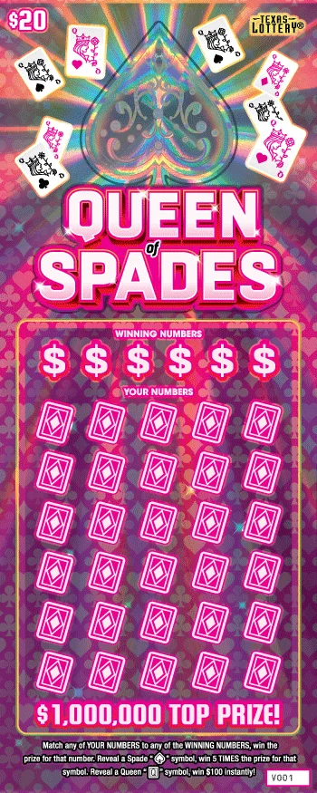 Queen of Spades - $20 Texas Scratch Off | ScratchCheck